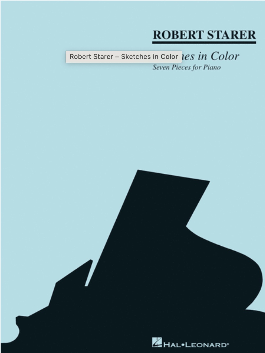 Road to Virtuosity - Robert Starer - Sketches In Color - Shades Of Blue